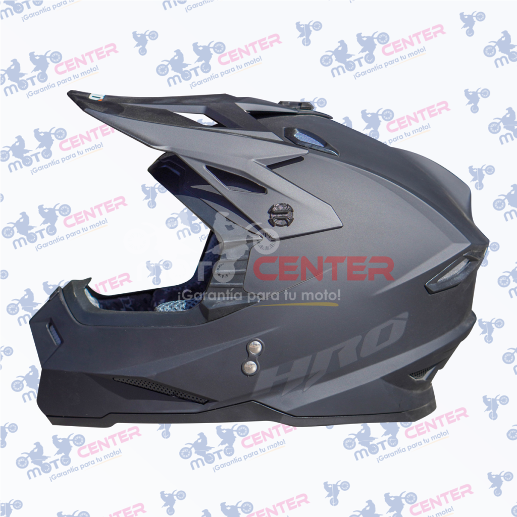 Casco Solido Negro Mate sin Shield - HRO Cross - 26365 - MOTOCENTER GARKA